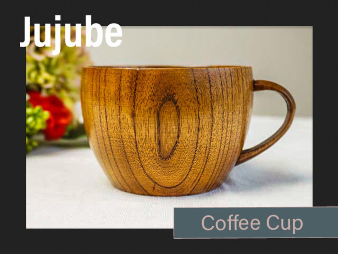 Jujube Cofeee Cup Wood Coffee Cup for Warm or Cold Liquids Japanese Cup ...