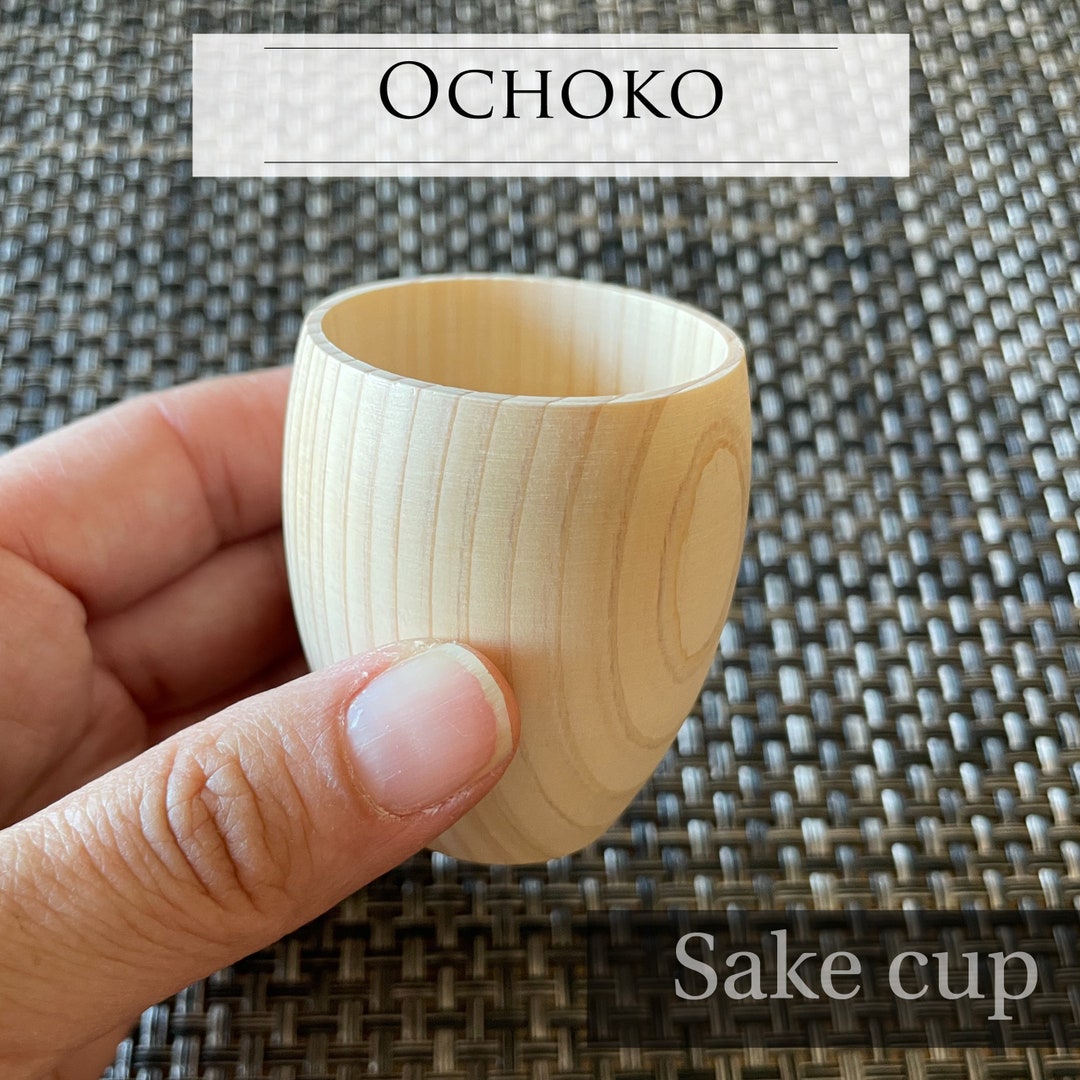 Ochoko - Wooden Sake Cup - A Cup for Cold Liquids - Japanese Sake Cup - Cypress Wood Handcrafted ...