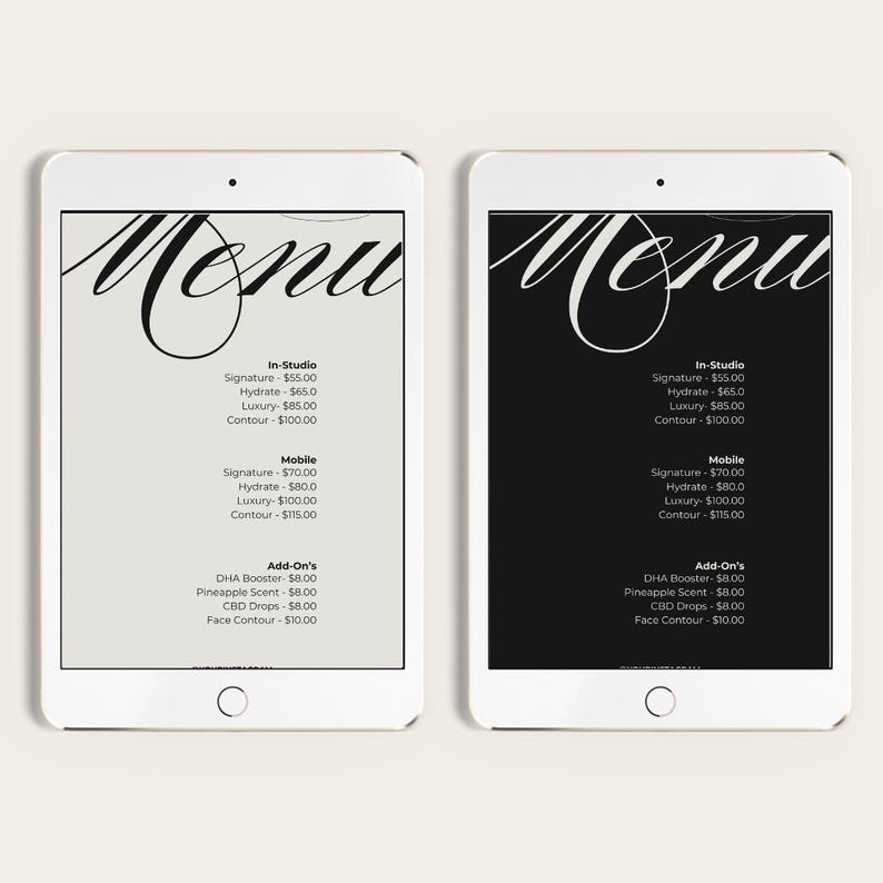 Spray Tan Service Menu Template: Customizable Pricing Sign (canva ...