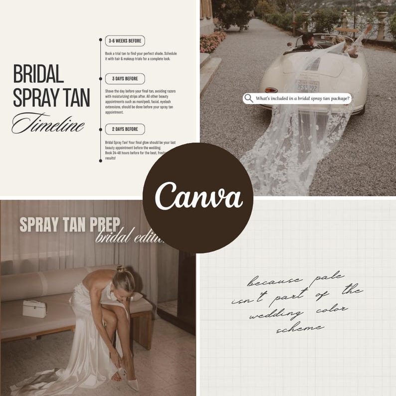 Wedding Spray Tan Instagram Templates | Canva Posts - Etsy