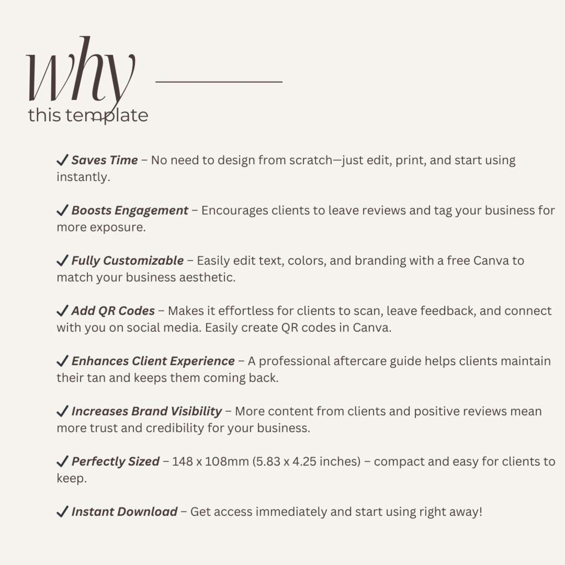 Spray Tan Template I Spray Tan Aftercare Card I Spray Tan Client Card I ...