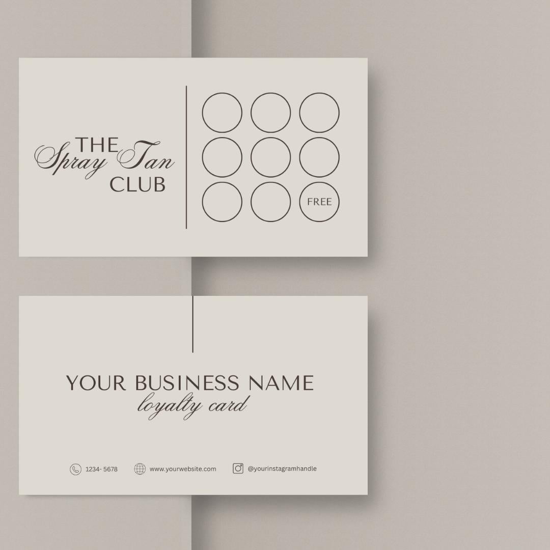 Spray Tan Loyalty Card Template: Editable Business Marketing (digital ...