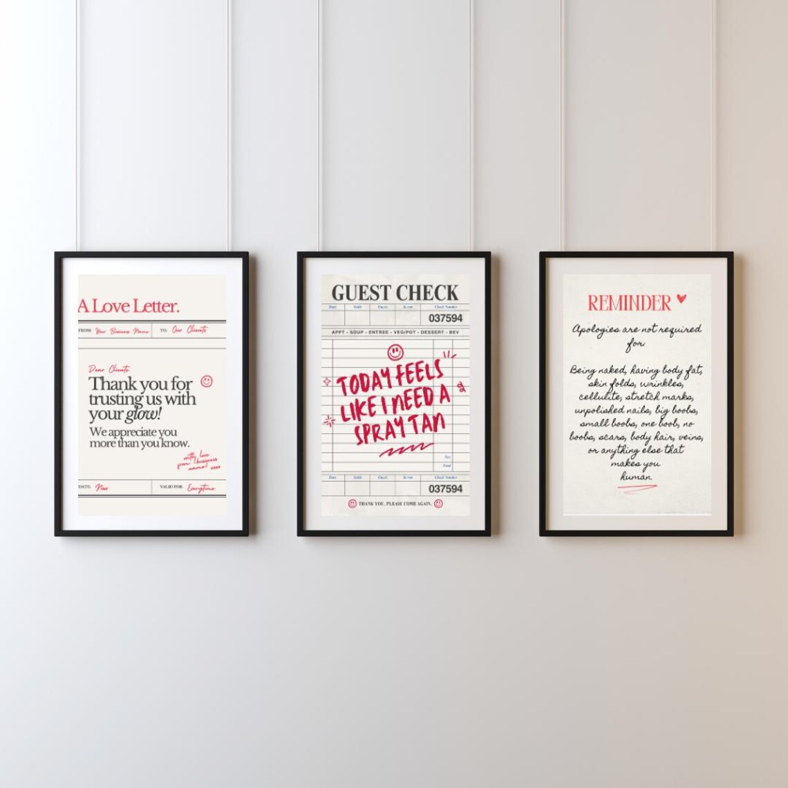 Spray Tan Studio Posters: Salon Decor, Canva Templates (digital ...