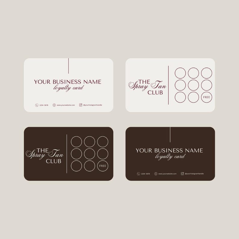 Spray Tan Loyalty Card Template: Editable Business Marketing (digital ...