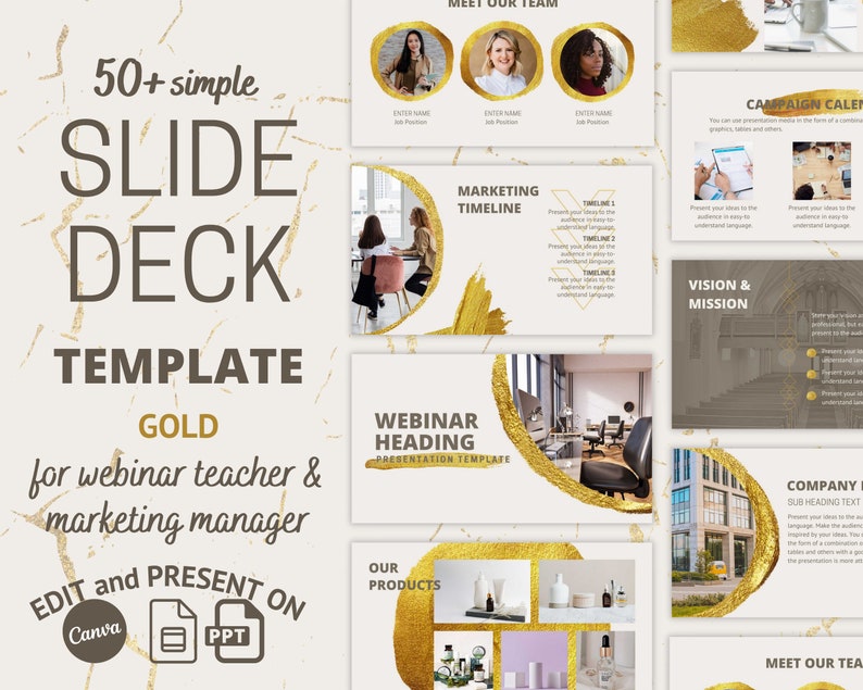 50 Presentation Slide Deck Template for Business Marketing Manager ...
