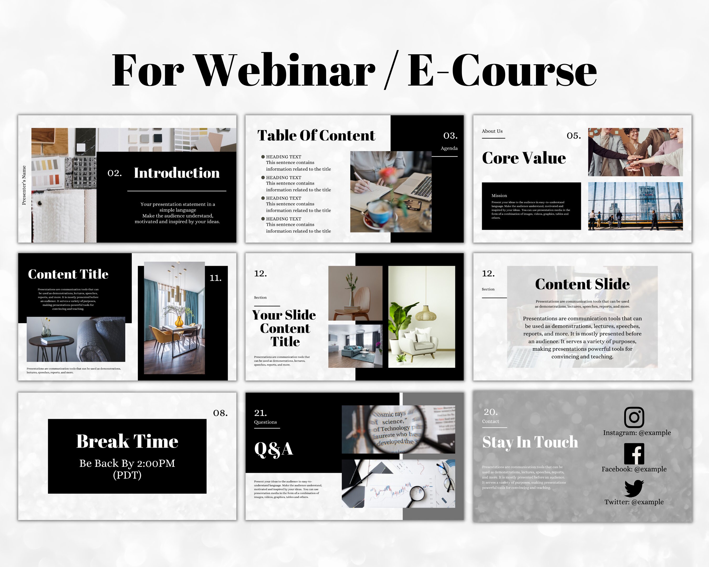 Webinar Slide Deck Template for Business Project and E Course ...