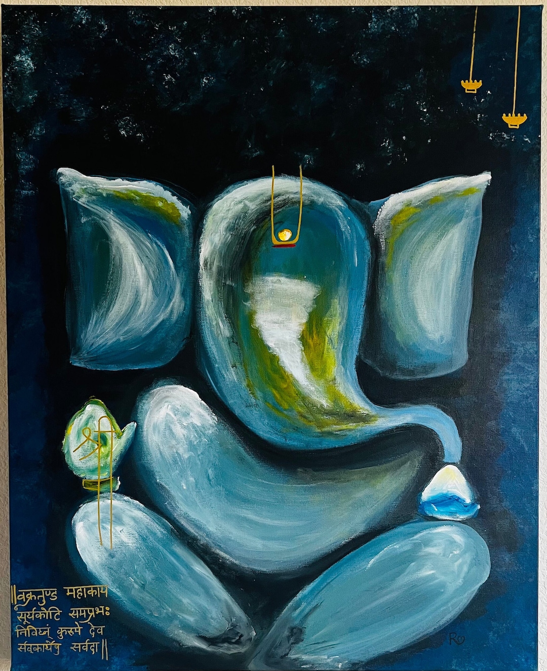 Ganesha Painting Abstract Art - Etsy