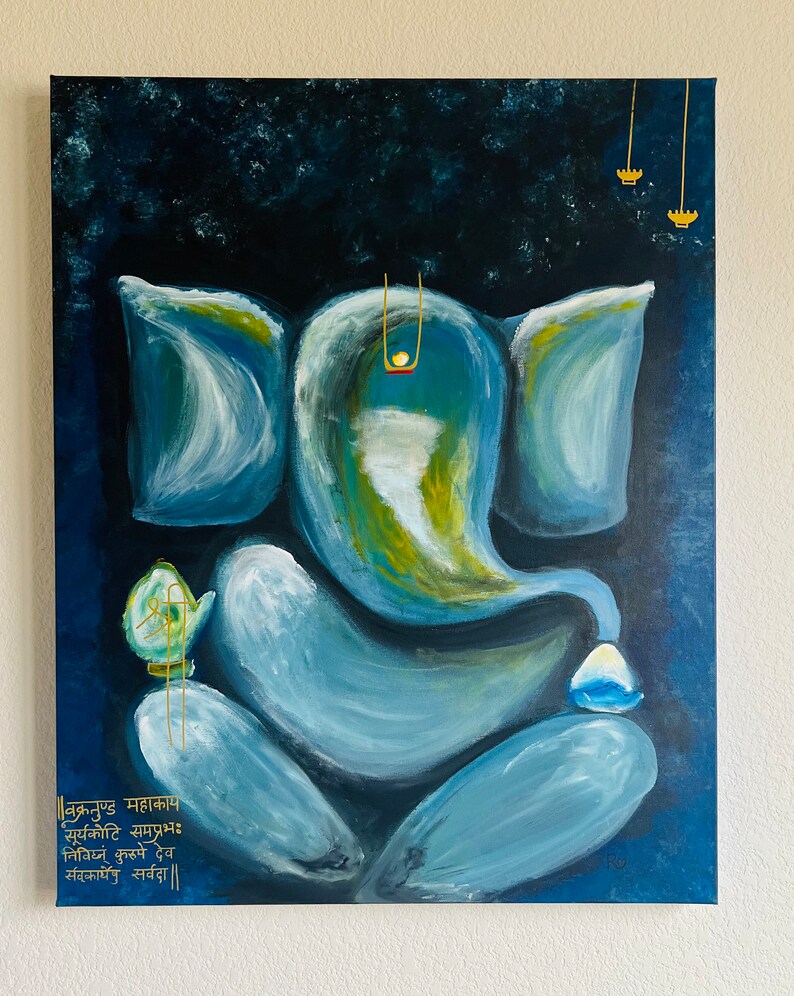 Ganesha Painting Abstract Art - Etsy