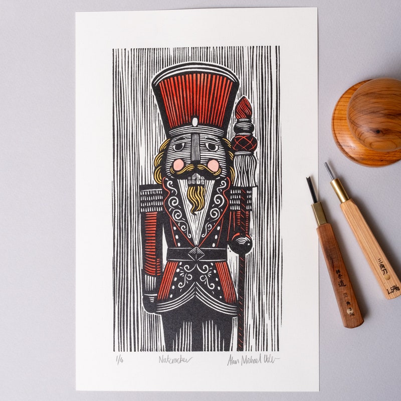 Linocut Christmas - Etsy