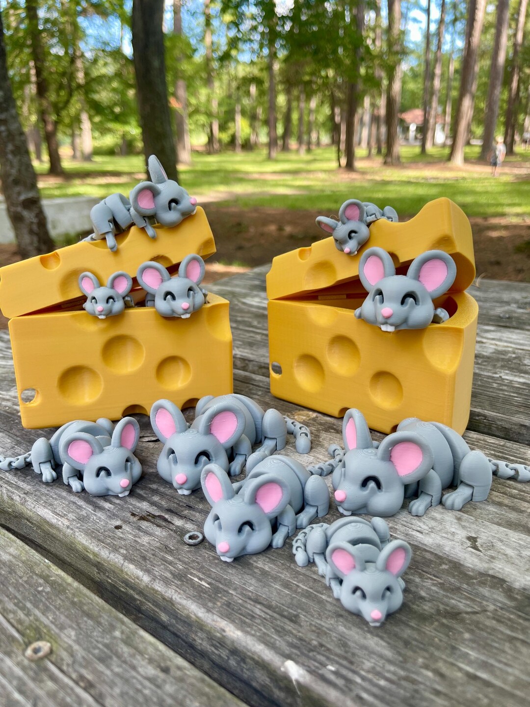 Articulated Mouse With Optional Cheese Box| 3D Printed Flexi | Fidget ...