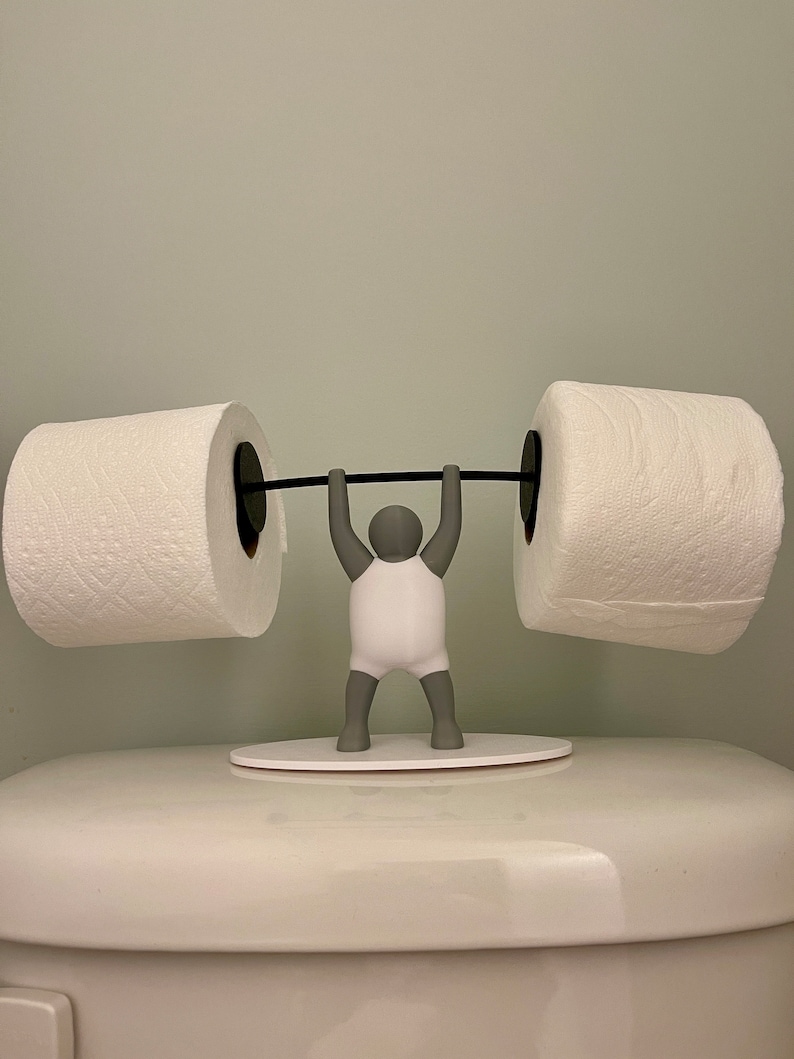 Unique 3D Printed Toilet Paper Holder - Weightlifter Design | Funny ...