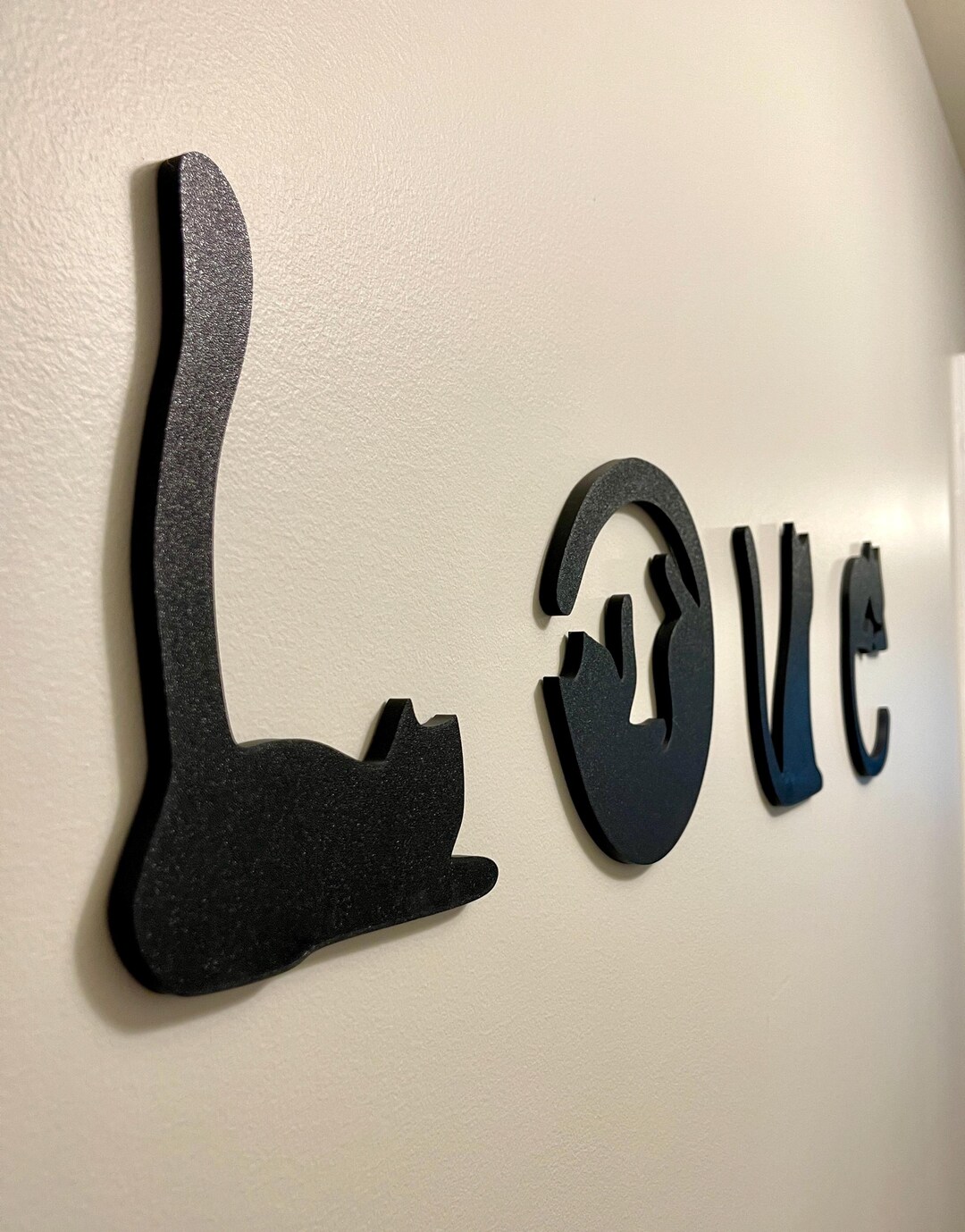 Cat LOVE Wall Art - Cute Cat-themed Home Decor - Custom 3D Printed ...