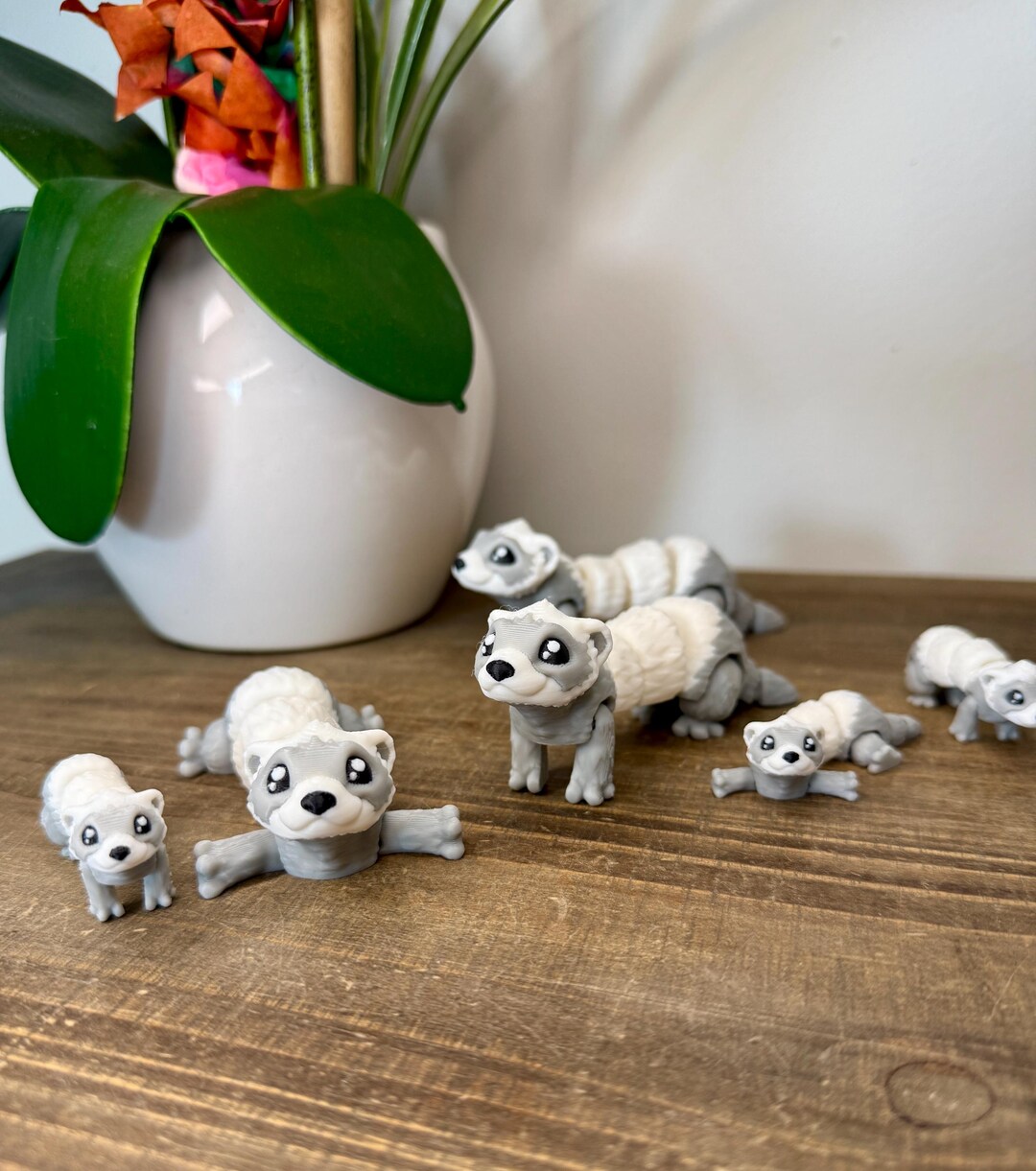 Ferret Toy Articulated 3D Printed – Poseable Cute Ferret Gift, Small ...