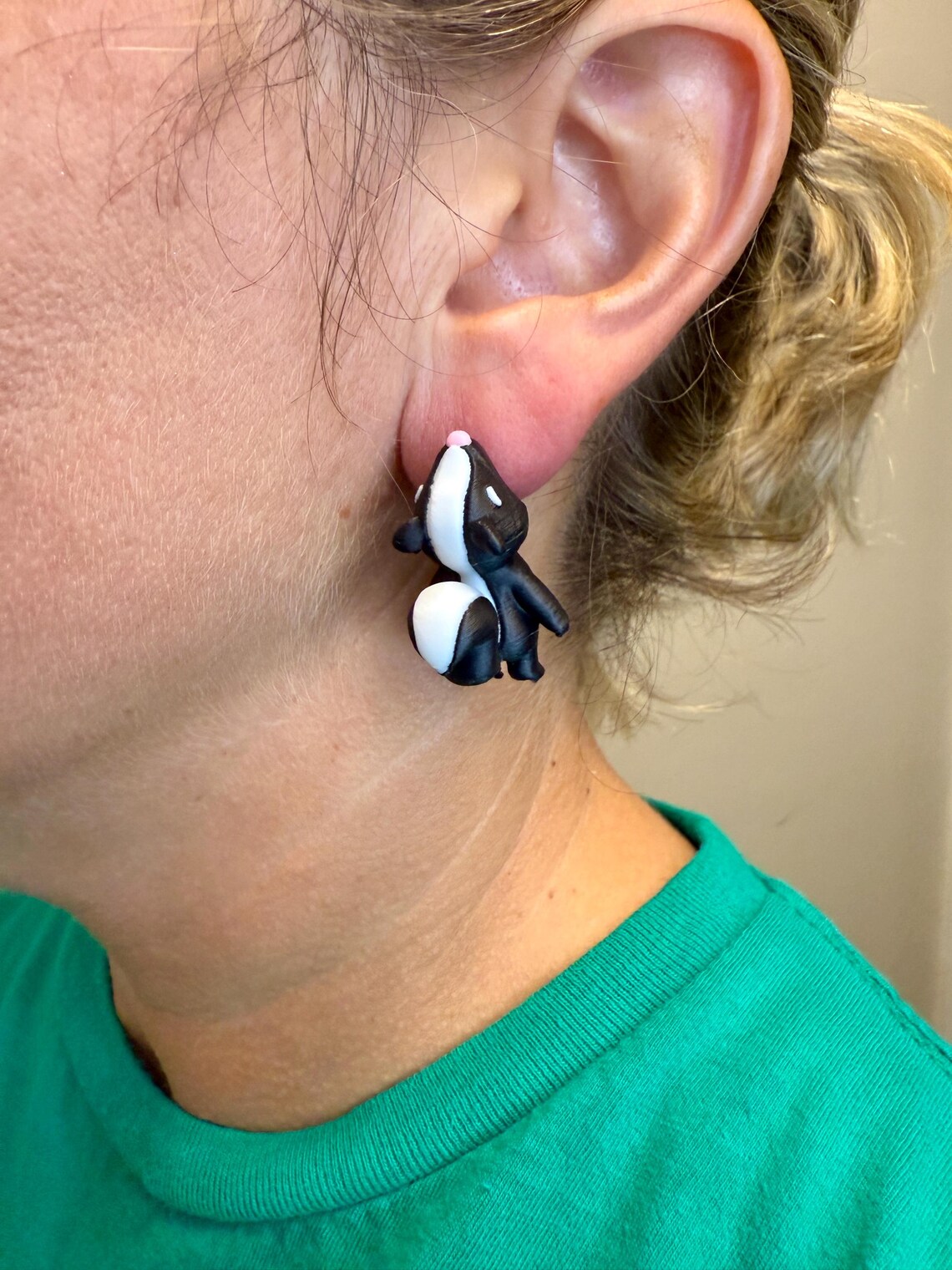 Skunk Chomper Earrings – 3D Printed Articulated Skunk Earrings, Unique ...