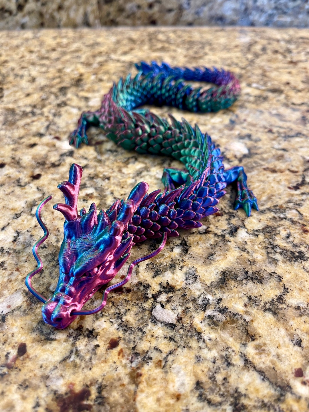 3D Printed Articulating Dragon by Mcgybeer Tricolor Filament ...