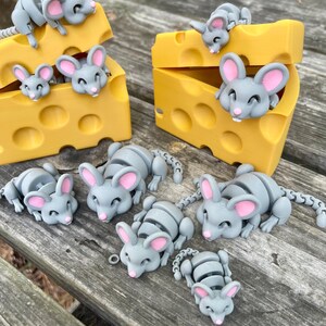 Articulated Mouse With Optional Cheese Box| 3D Printed Flexi | Fidget ...