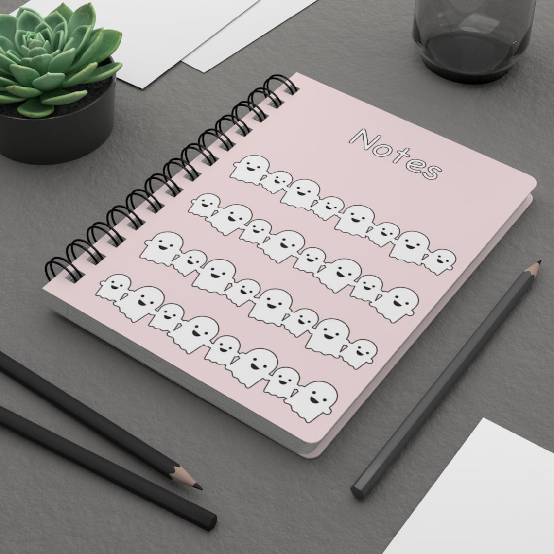 Pastel Pink Ghosts Laminated Notebook - Etsy