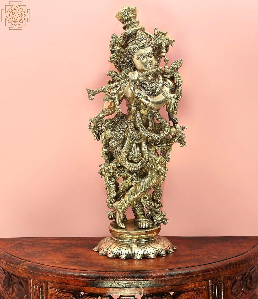 Hindu Religious Lord Gopala Krishna Murti Brass Inlay - Etsy
