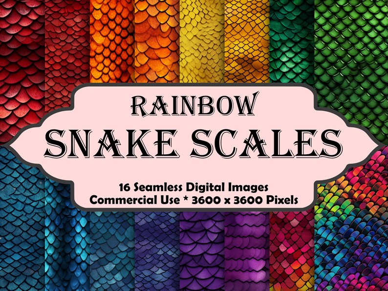 Rainbow Snake Scales Pattern Digital Paper Seamless Pattern - Etsy