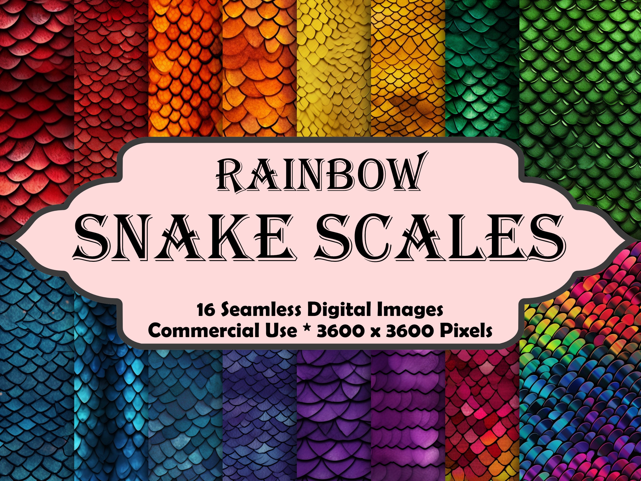 Rainbow Snake Scales Pattern Digital Paper Seamless Pattern - Etsy