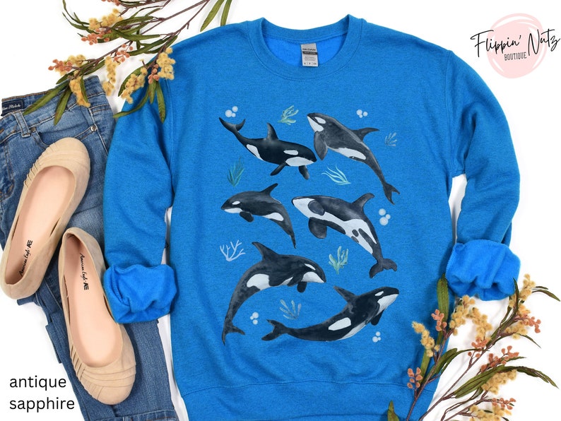 Killer Whale Sweater Orca Trendy Ocean Crewneck Aesthetic - Etsy
