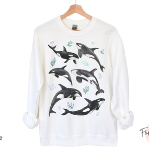 Killer Whale Sweater Orca Trendy Ocean Crewneck Aesthetic Whales Crew ...