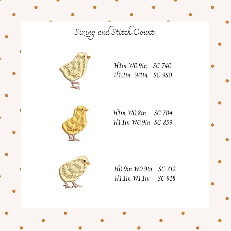 3 Individual Chicks Machine Embroidery Digital Files - Satin Stitch in ...