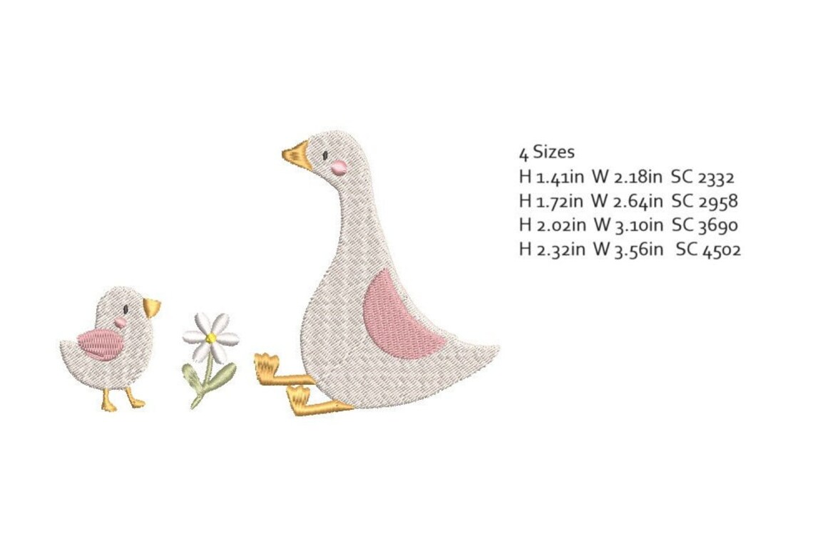 Goose Machine Embroidery Easter Spring Design - Digital File - Duck ...