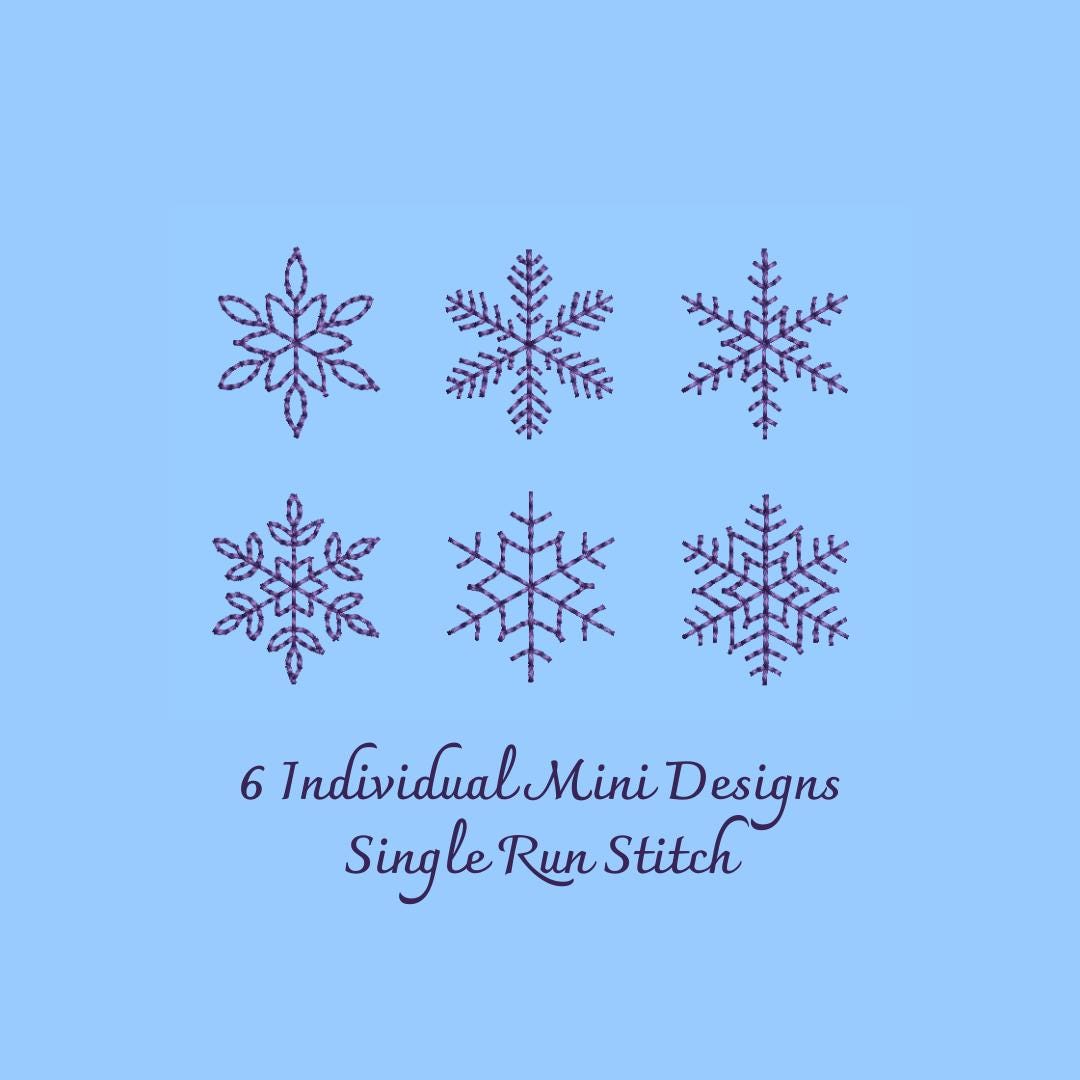 Mini Snowflakes Machine Embroidery Christmas - Single Run Stitch ...