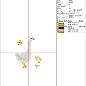 Goose Machine Embroidery Digital File - Duck Farmyard Design - Instant ...
