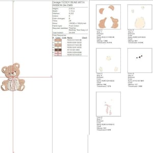 Mini Teddy Bear Machine Embroidery Files - 5 Sizes - Digital File ZIP ...