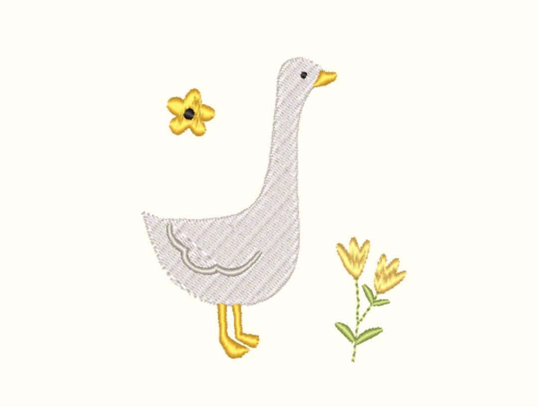 Goose Machine Embroidery Digital File Duck Farmyard Design Instant ...