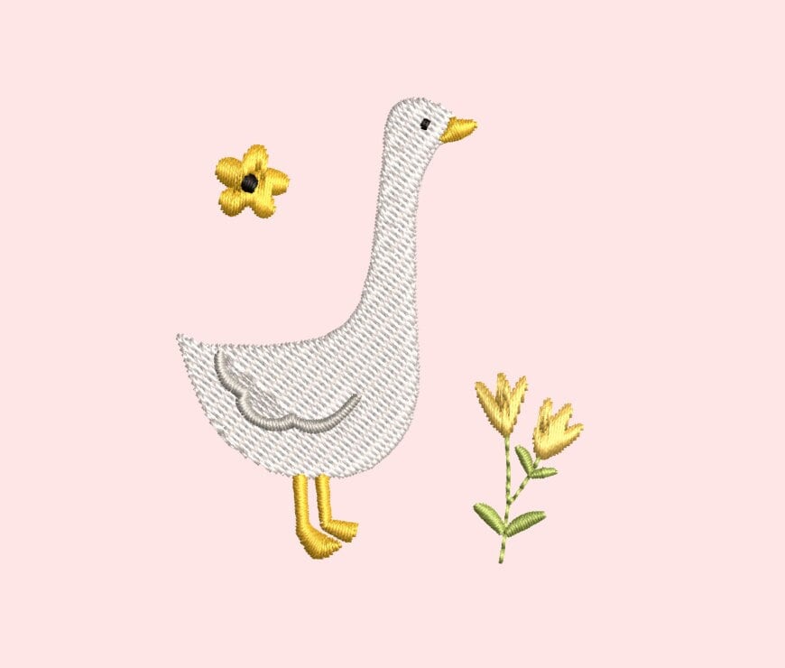 Goose Machine Embroidery Digital File Duck Farmyard Design Instant ...