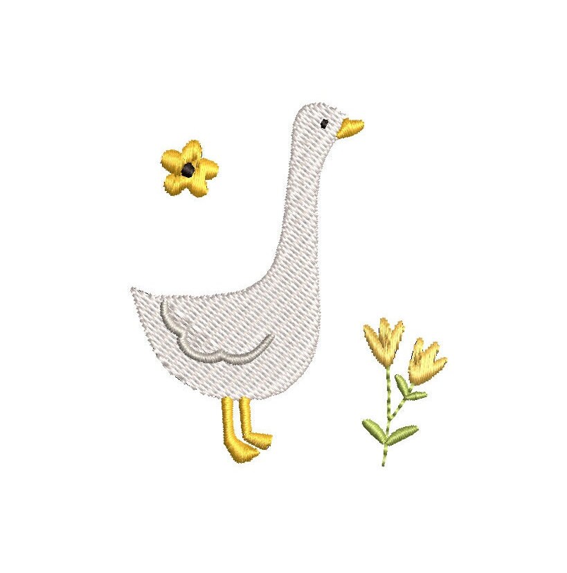 Goose Machine Embroidery Digital File Duck Farmyard Design Instant ...