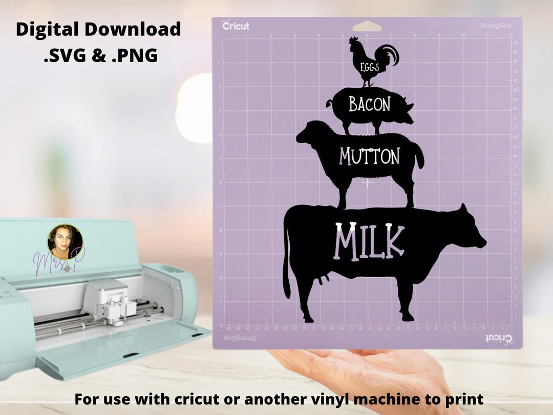 Animales de granja: archivos .svg y .png para máquinas como cricut ...
