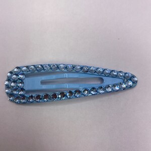 Set of 4 Bling Snap Hair Clips-barrettes / Light Blue / 2.8 Inch Metal ...