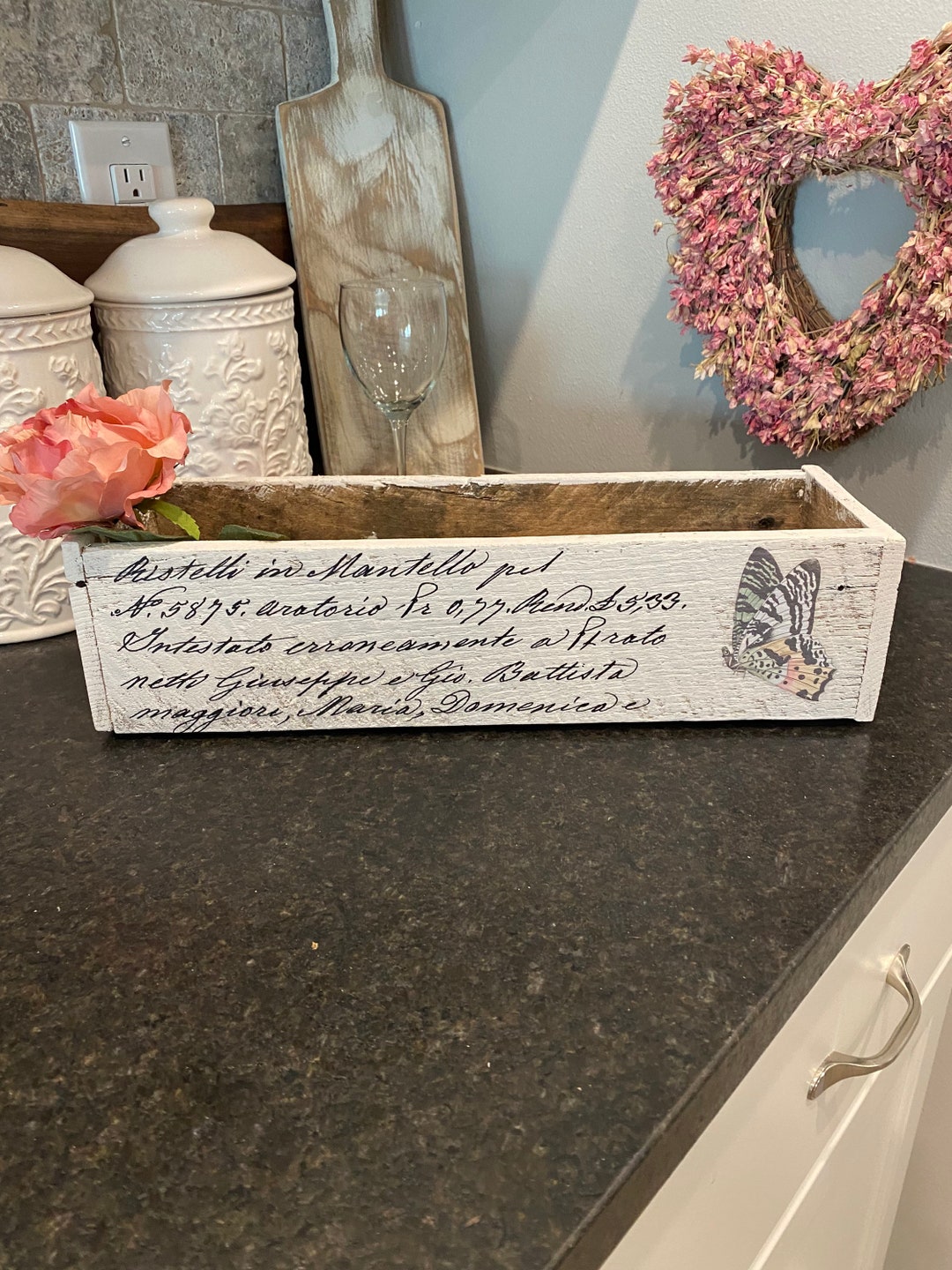 Rustic Country French Farmhouse Storage Box Bin Remote Caddy Decorative ...