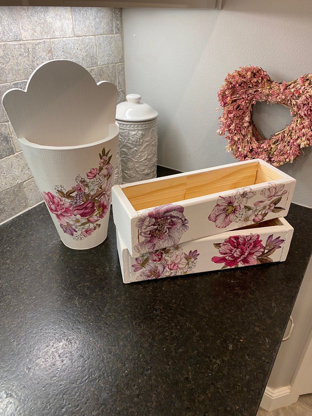 Rustic Country French Farmhouse Box Storage Box Decorative Box Table ...