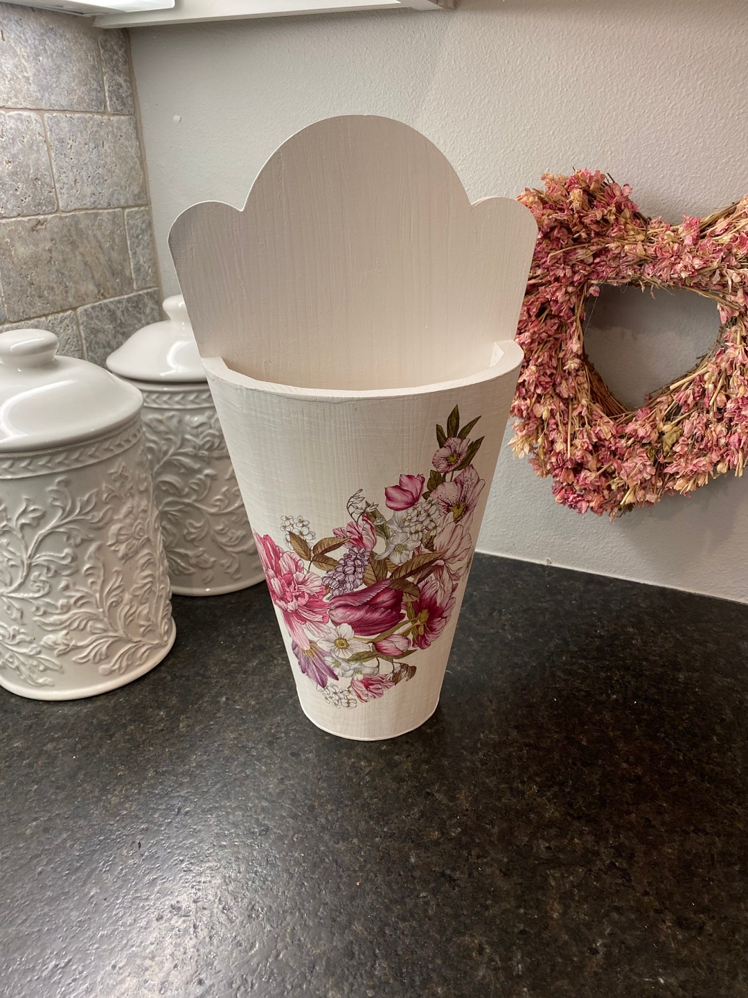 Wall Mounted Flower Container, Wall Art, Wall Decor - Etsy