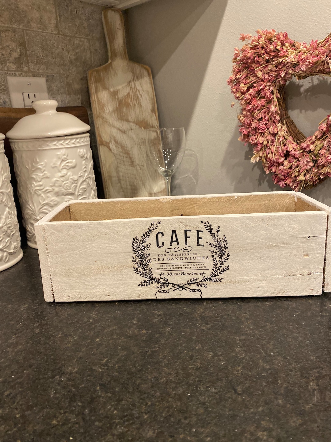 Rustic Country French Farmhouse Decorative Box Bin Organization Storage ...