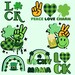 St Patricks Day PNG Bundle, Retro Groovy Smiley Face PNG, Lucky Clover ...