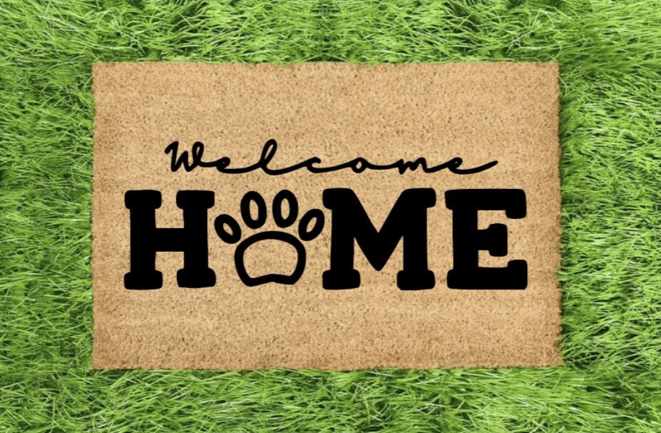 Welcome Home Paw Doormat Coir Doormat Home Decor Funny - Etsy