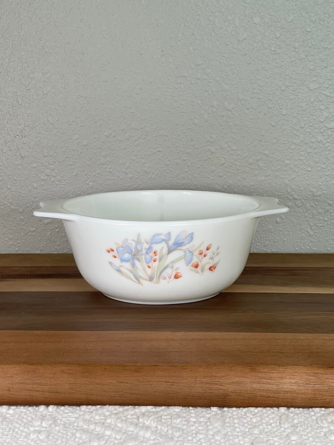 Vintage Pyrex Casserole Dish With England Blue Iris Design - Etsy