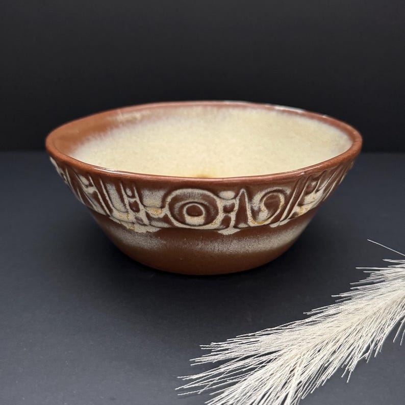 RARE Frankoma Mayan Aztec Soup Bowl in Desert Gold Glaze 7XL - Etsy