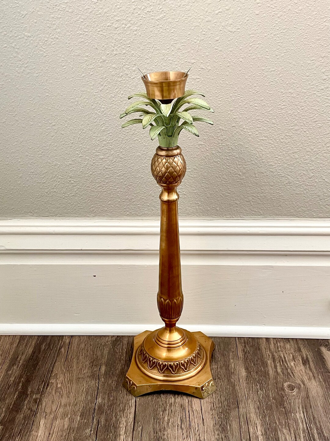 RARE Vintage Tall Brass Pineapple Candlestick Holder - Etsy