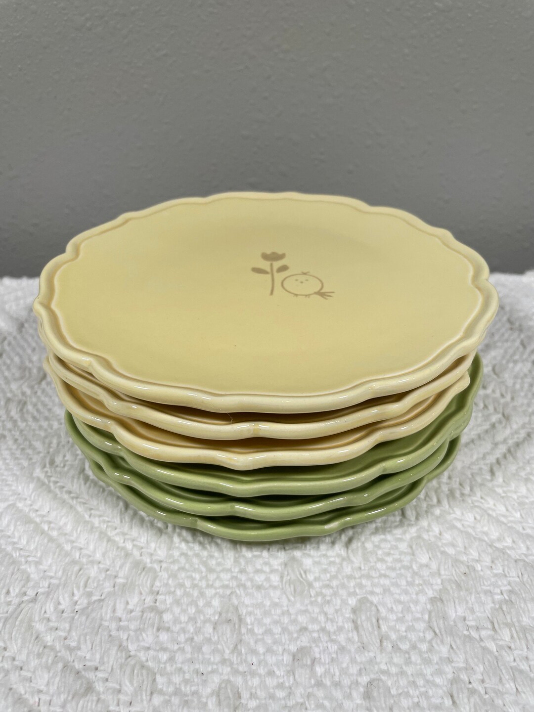 RARE Vintage Easter Plates Scalloped Edges With Bunny, Butterfly ...