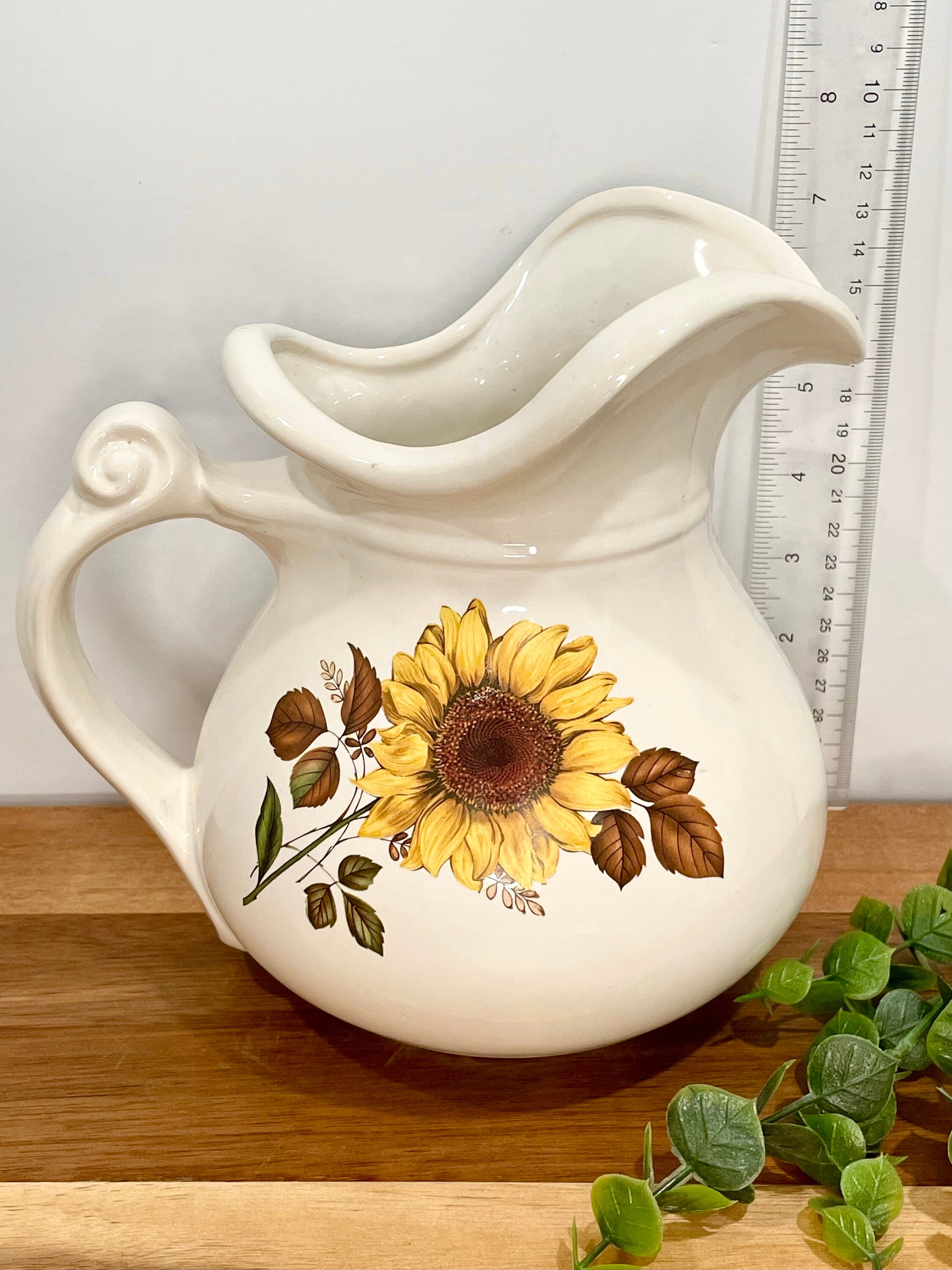 RARE Vintage Mccoy Water Pitcher Sunflower White Water Jug 7515 - Etsy