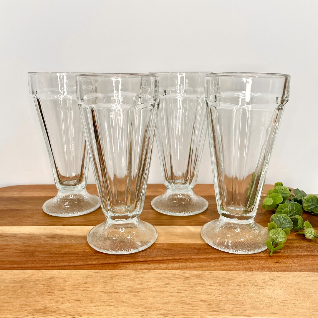 Vintage Clear Milkshake Glass, Sundae Dish, Parfait Cup, Soda Fountain ...