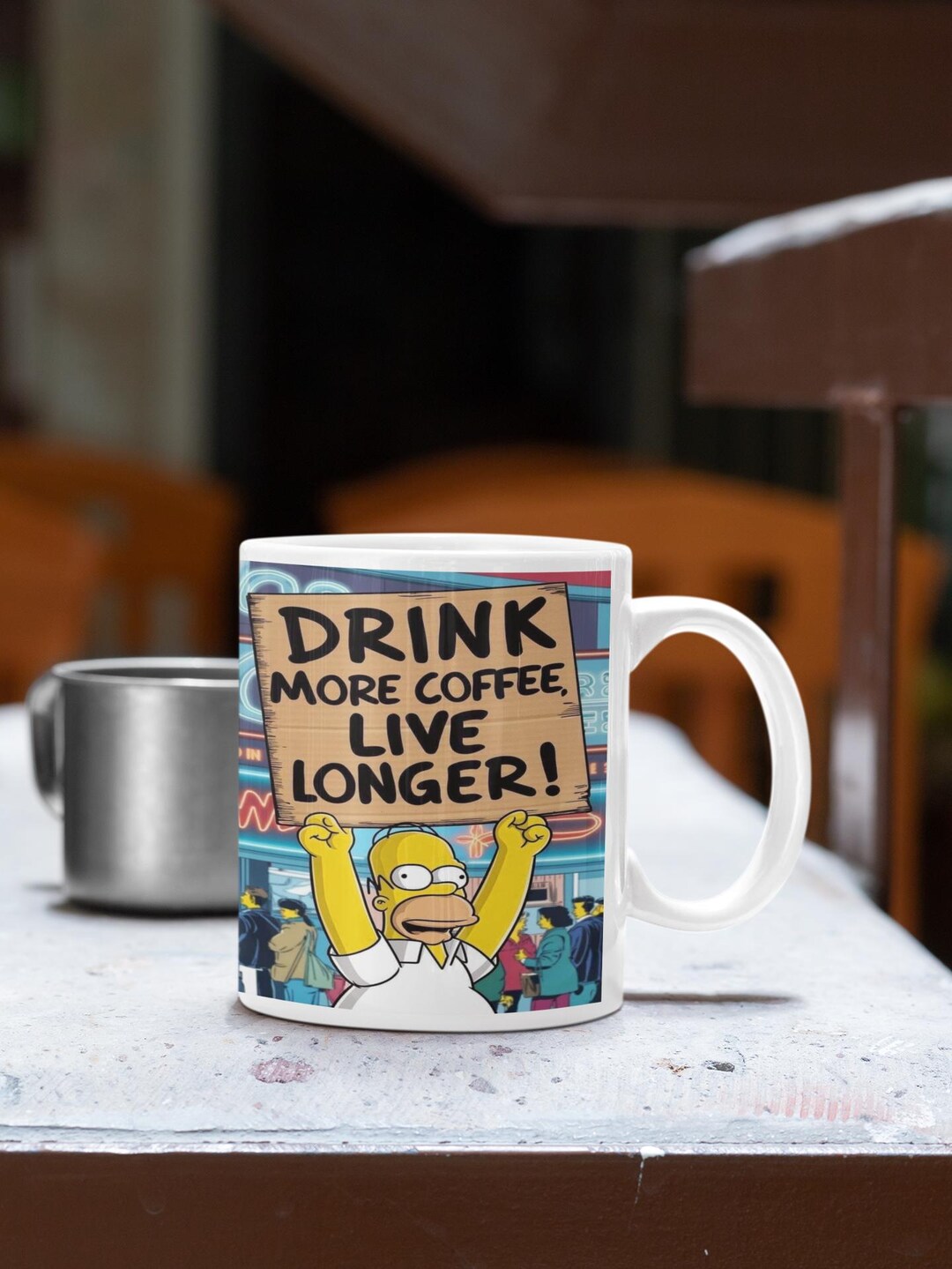 Funny Coffee Mug – "drink More Coffee, Live Longer" Cartoon Cup - Etsy