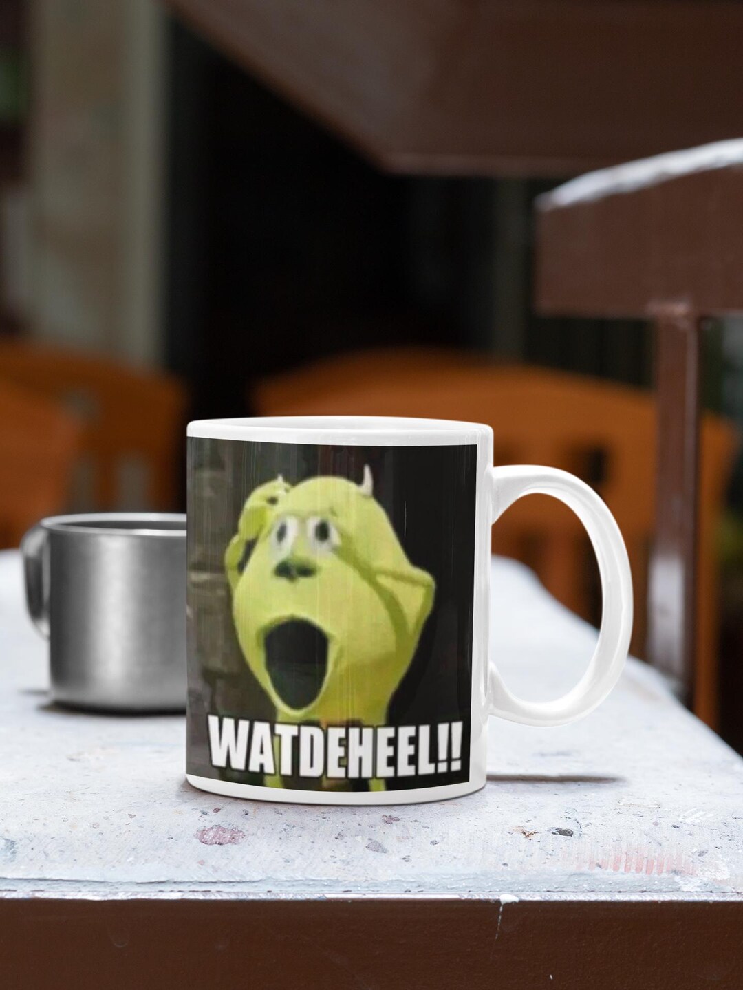 Funny Meme Mug - Shrek Mike Wazowski “WATDEHEEL!!” Design - Hilarious ...